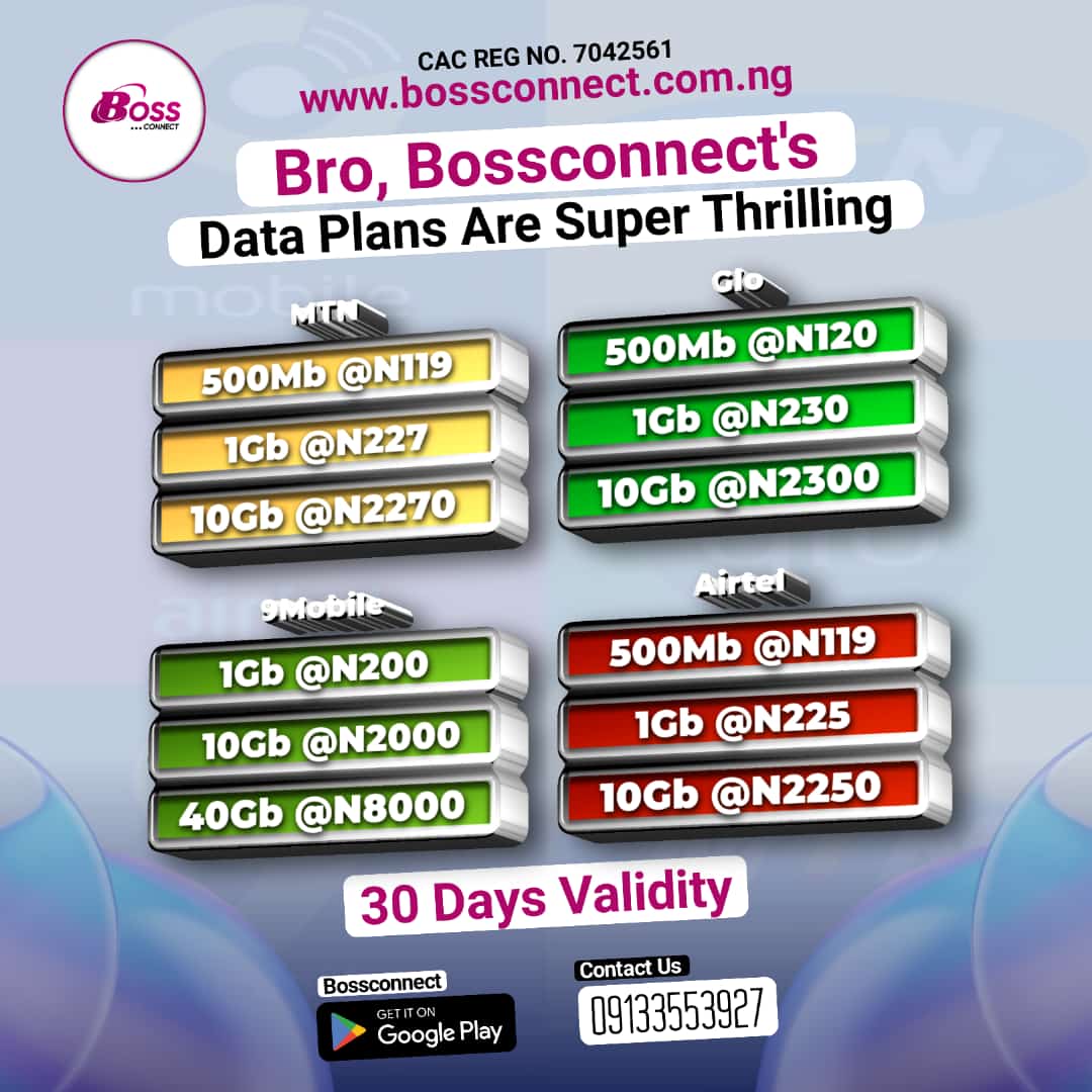 BOSSCONNECT | We offer instant recharge of Airtime, Databundle, CableTV ...